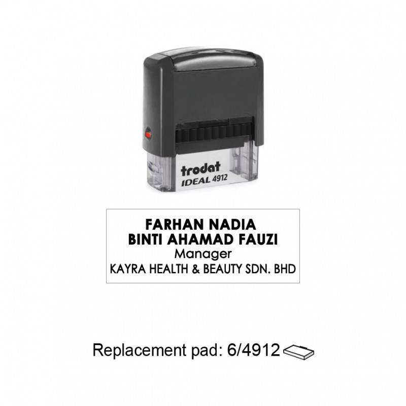 Trodat 4912 Ideal Self Inking Stamp 47x18mm